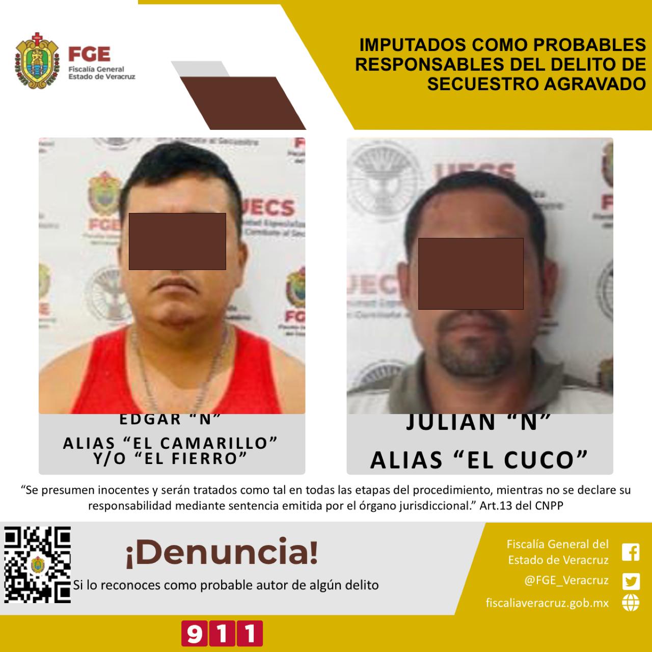 Imputados Como Probables Responsables Del Delito De Secuestro Agravado