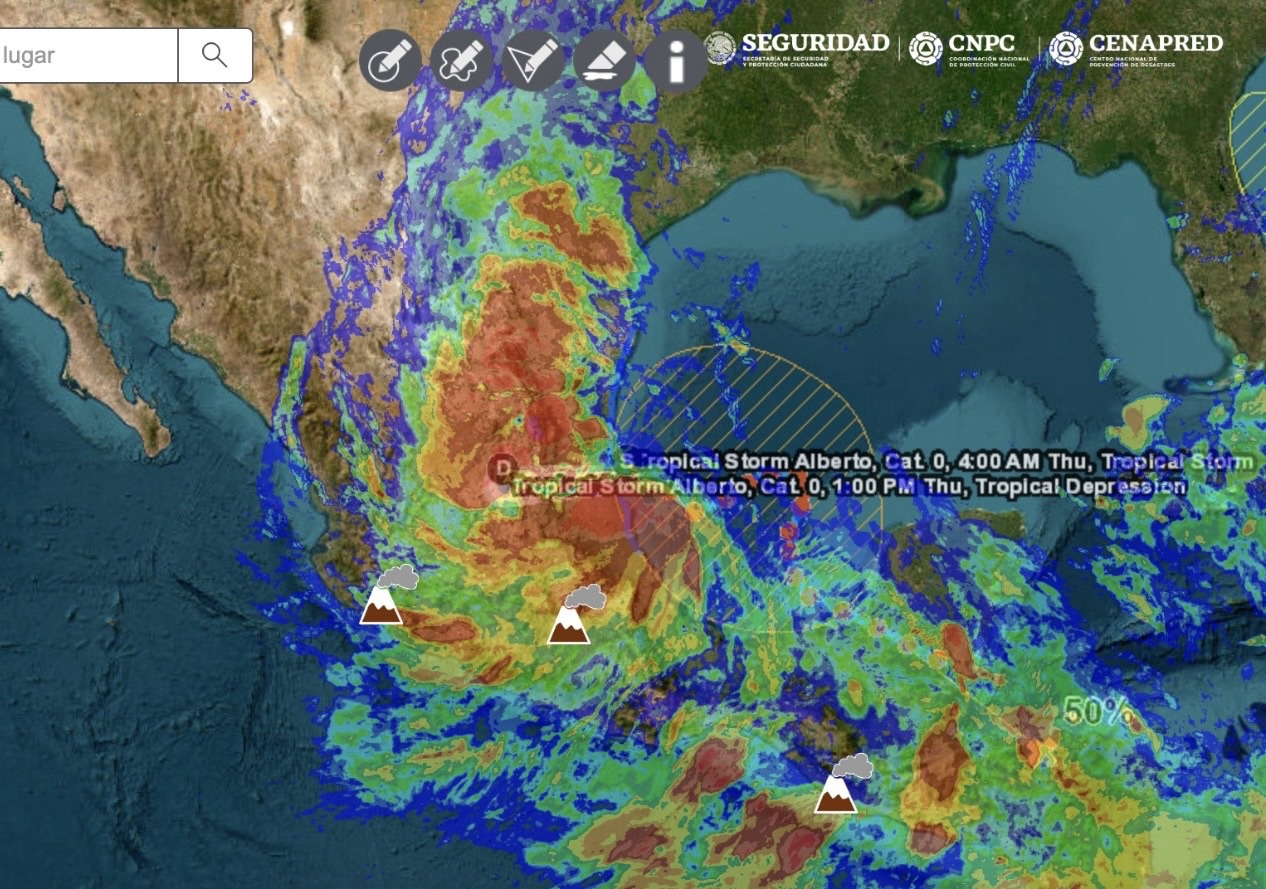 Siat Ct Para Veracruz Naranja En Norte Amarilla Y Verde En Centro Y